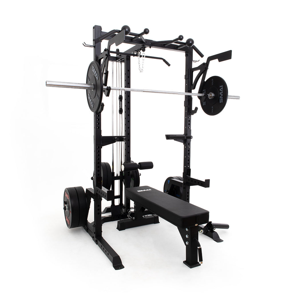 Half Power Rack with Lat Pull – SMAI USA